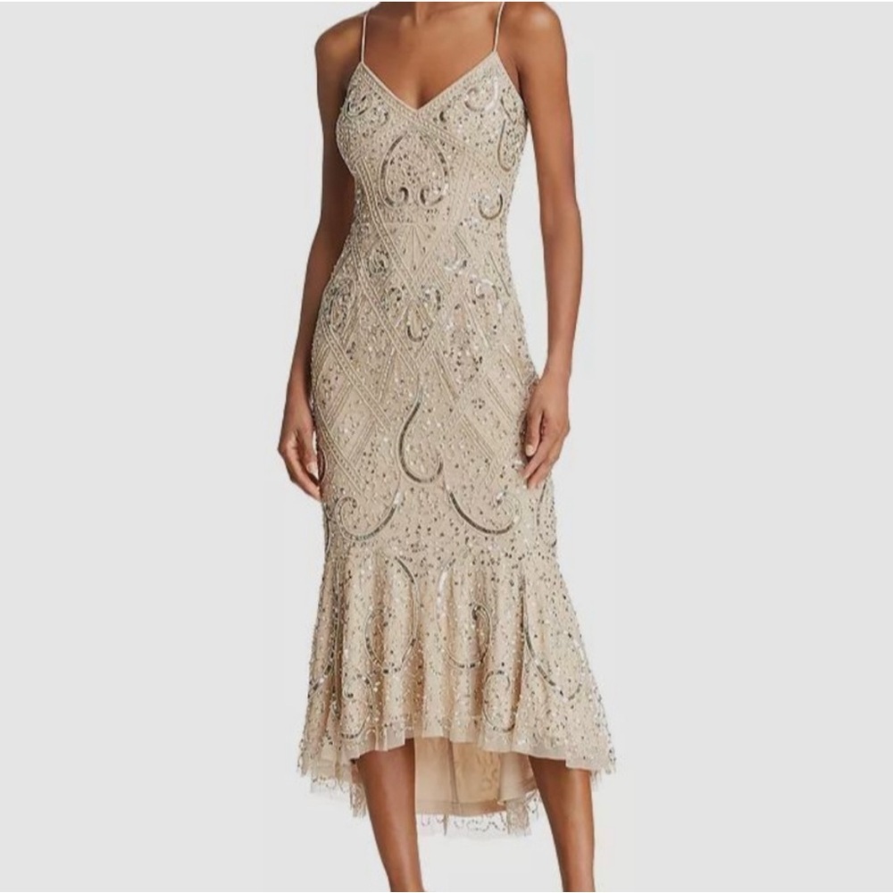 Aiden Maddox Beaded Mermaid Slip Dress - Gem